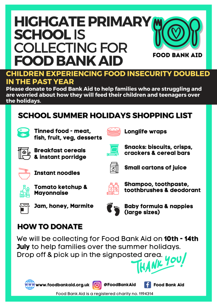 Food Bank poster / Highgate Primary School